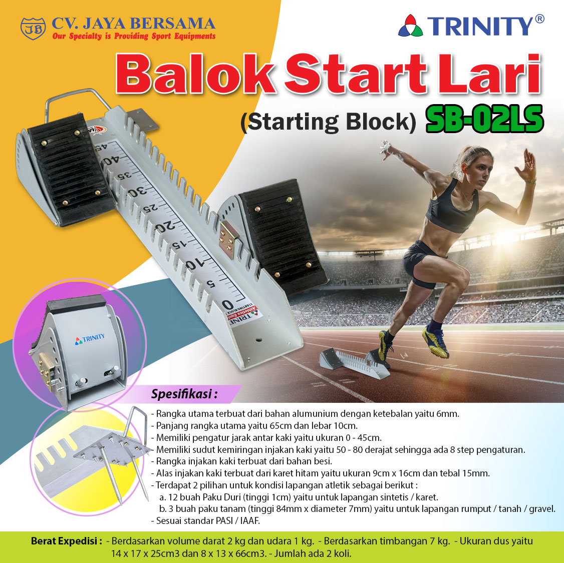 Starting Block YJ-021 (Balok Start Lari) - Toko Peralatan Olahraga